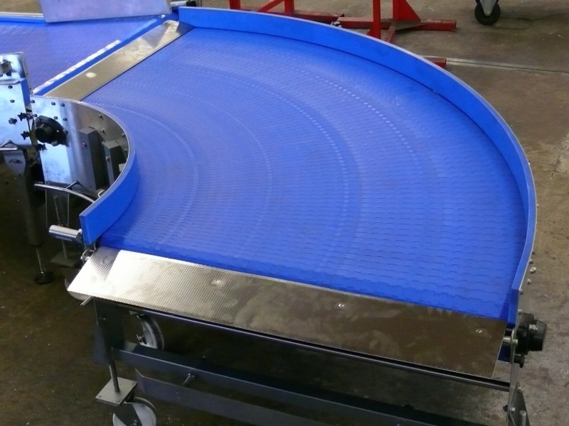 Modular plastic belted conveyor bends and curves - AS Conveyor Systems